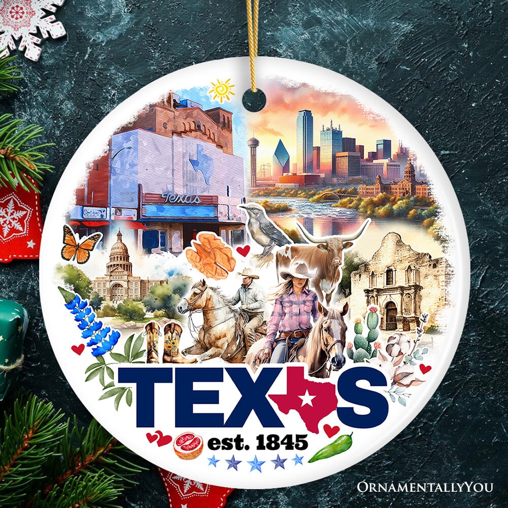 Texas Culture and Landmarks Keepsake Gift & Souvenir| OrnamentallyYou