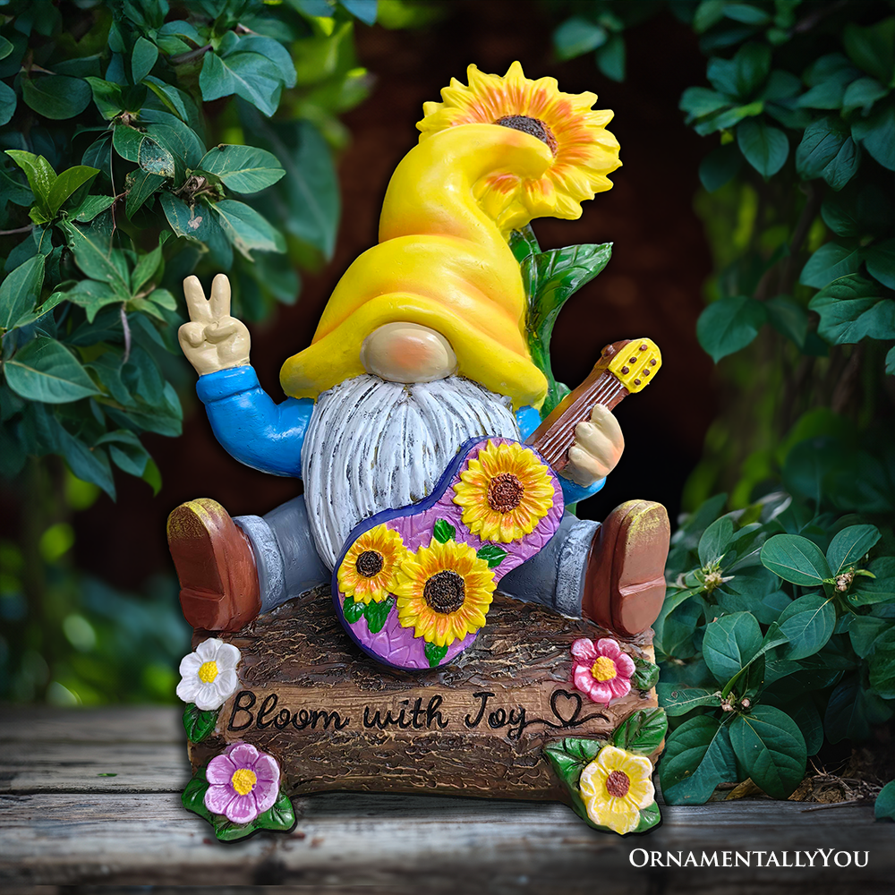 Bloom with Joy Sunflower Gnome 10" Garden Statue | OrnamentallyYou