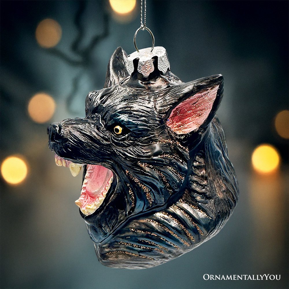 wolf head ornament