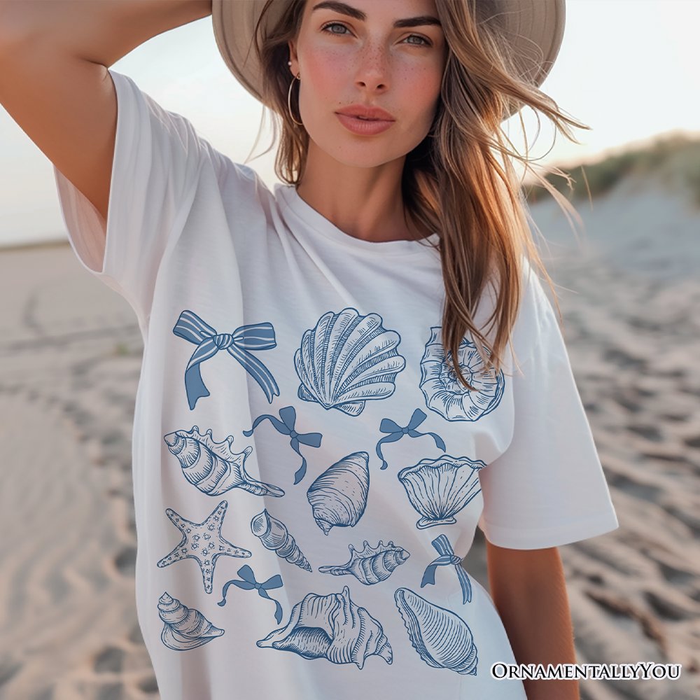 Coquette Seashell Summer Vibe T-Shirt, Beach Tee | OrnamentallyYou