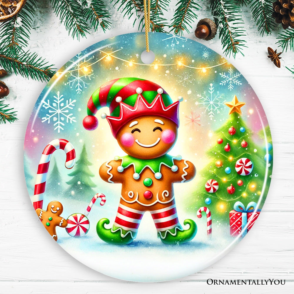 Gingerbread Man as Christmas Elf Ornament Tree Decor| OrnamentallyYou