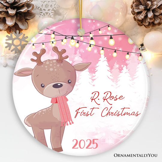 Baby Reindeer First Christmas Male and Female Personalized Ornament ...