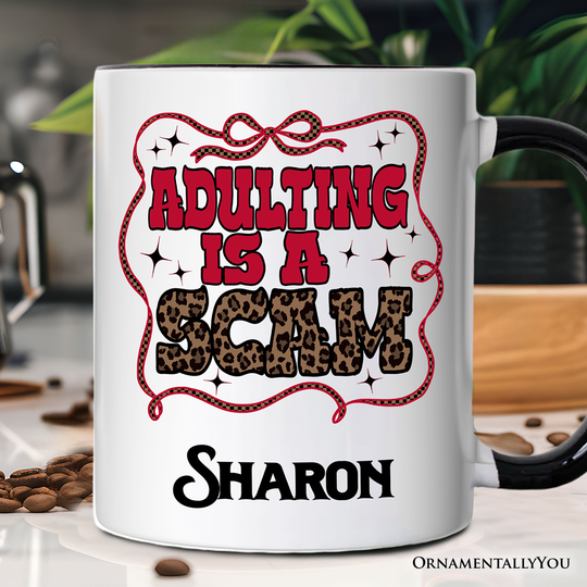 Adulting Is a Scam Humor Personalized Mug | OrnamentallyYou