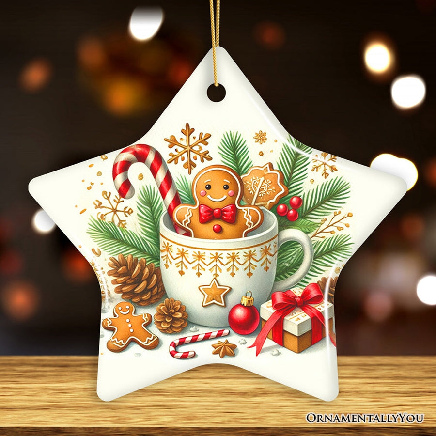 Cute Gingerbread Man in a Christmas Cup, Holiday Gift| OrnamentallyYou