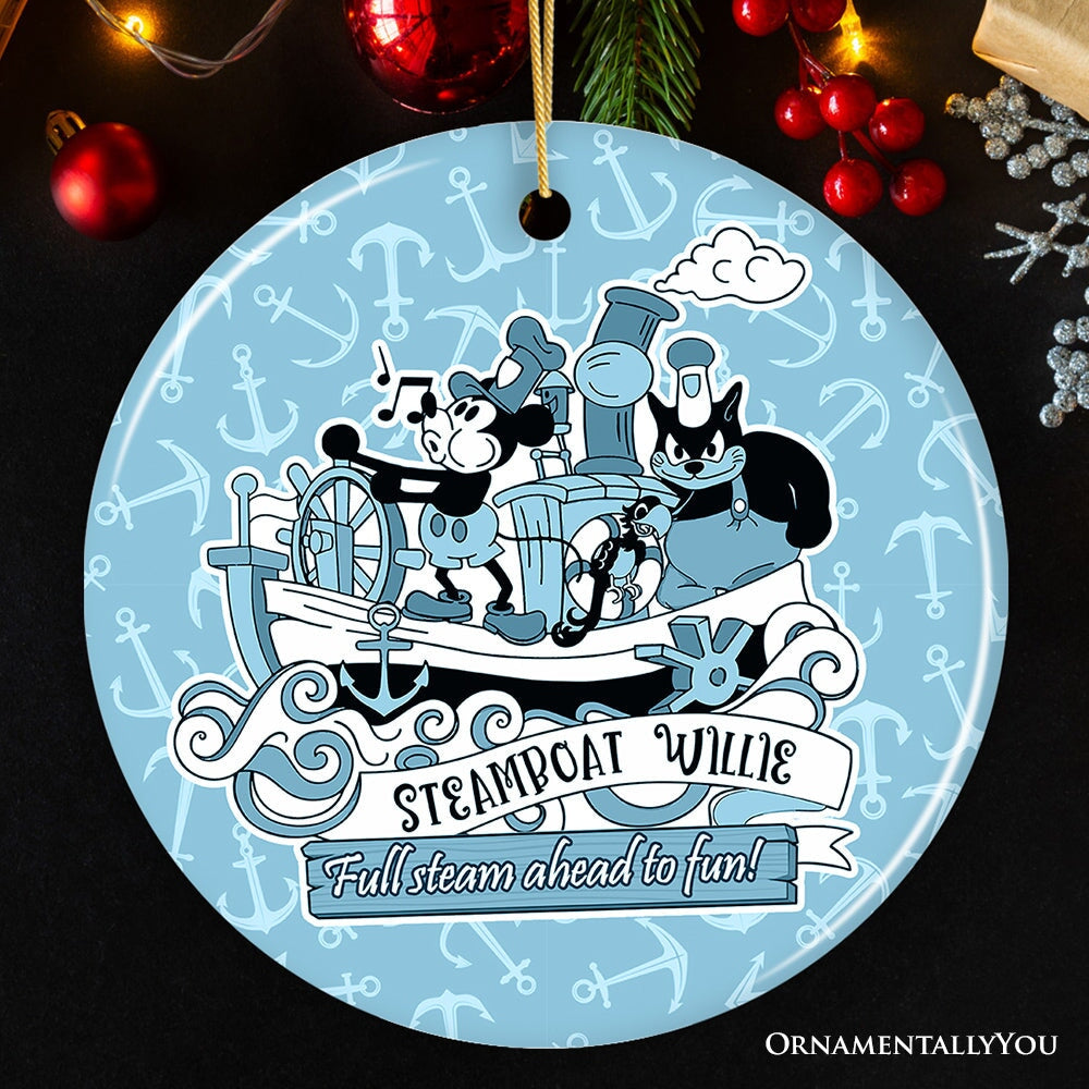 Full Steam Ahead to Fun Quote, Steamboat Willie Gift| OrnamentallyYou