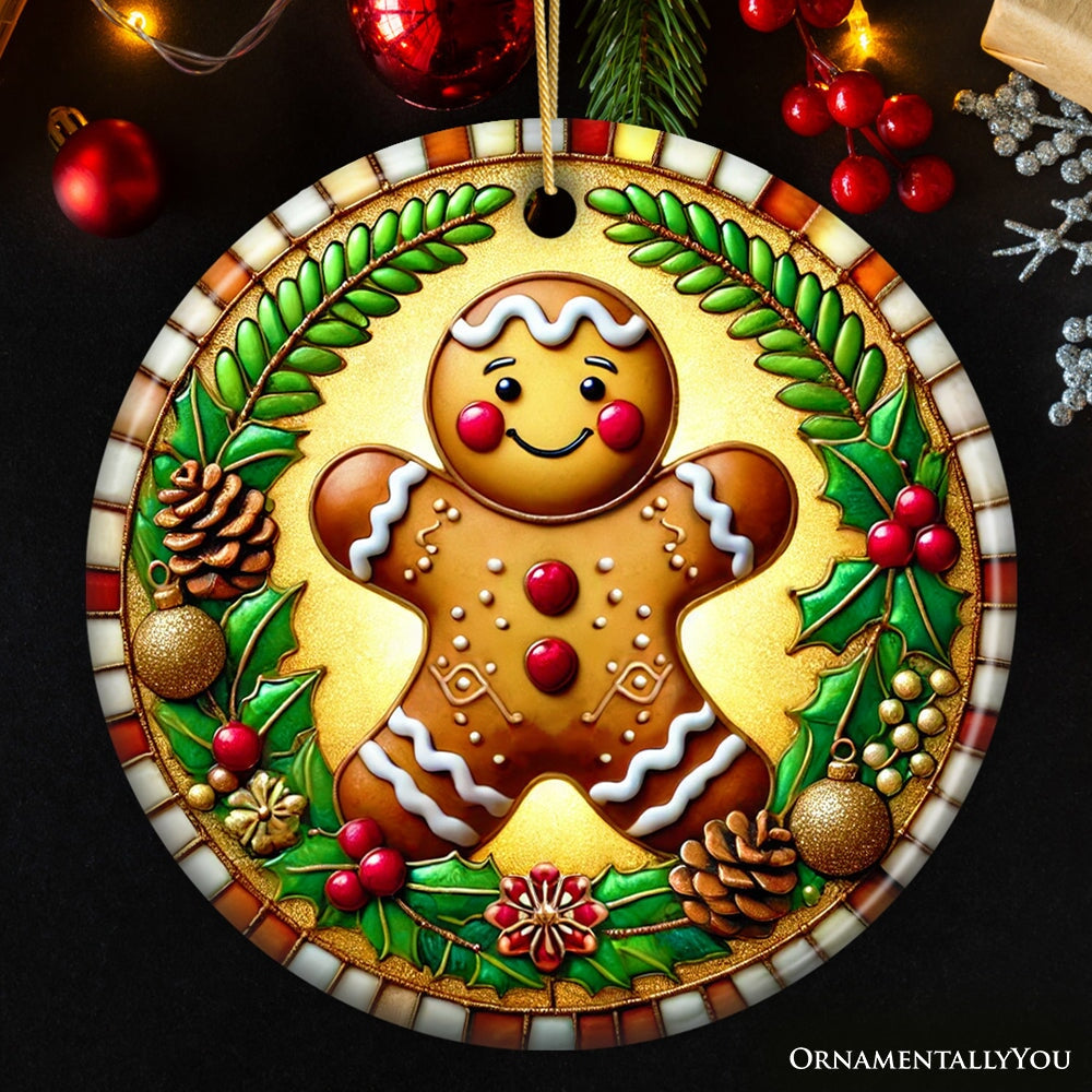 Golden Gingerbread Man Delight, Guardian for Decor| OrnamentallyYou