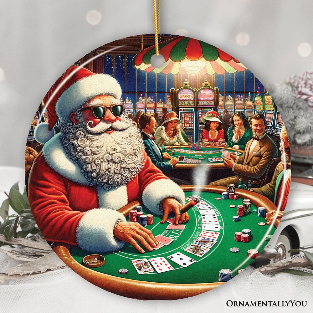 North Pole Poker Night Santa Claus at the Casino | OrnamentallyYou