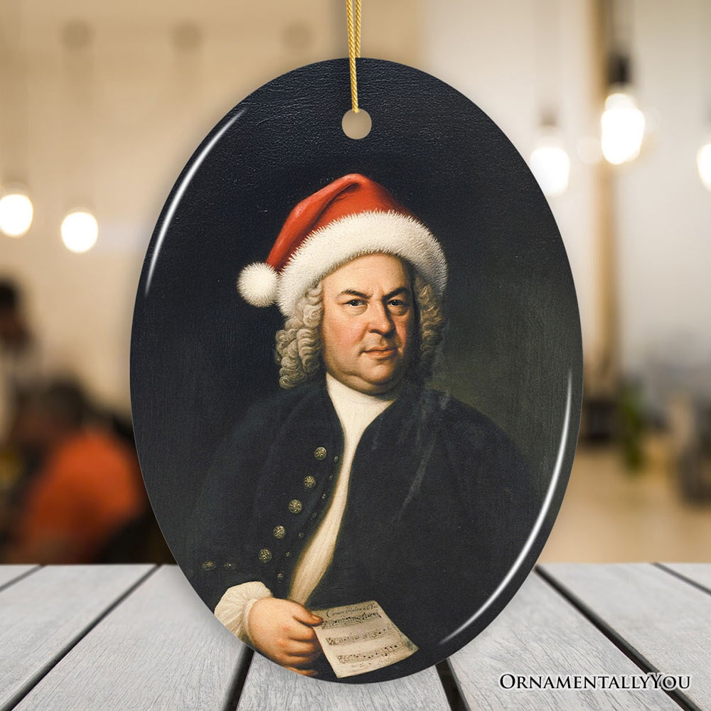 Santa Bach Christmas Ornament, Gift for Musician| OrnamentallyYou