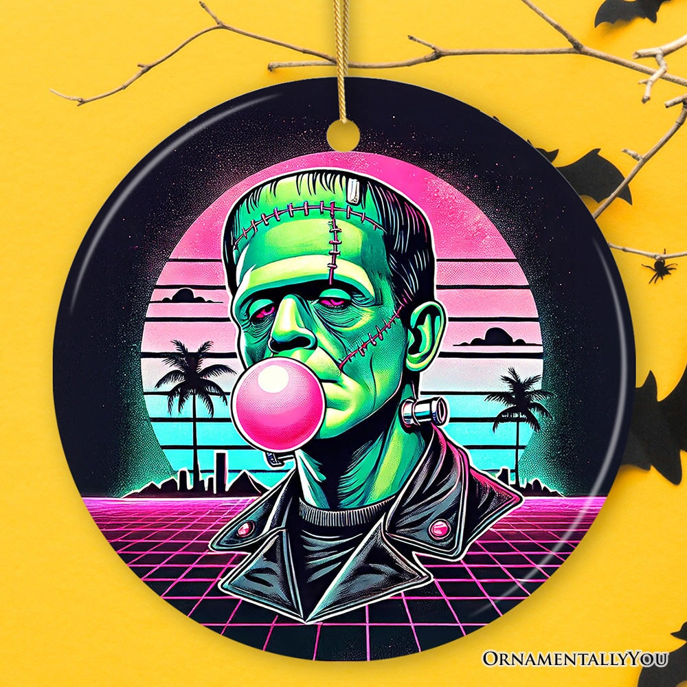 Vaperwave Frankenstein Retro Neon Horror Ornament| OrnamentallyYou