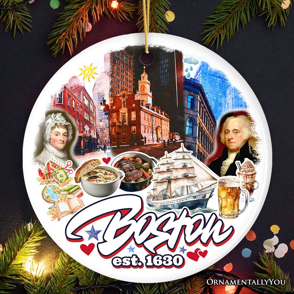 Boston City Ceramic Art Massachusetts Souvenir Decor | OrnamentallyYou