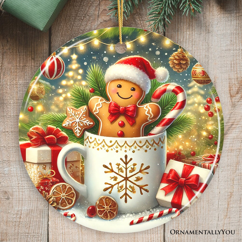 Cute Gingerbread Man in a Christmas Cup, Holiday Gift| OrnamentallyYou