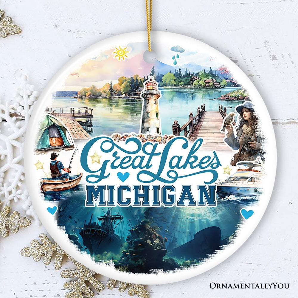 Great Lakes Michigan State, Travel Souvenir and Gift| OrnamentallyYou