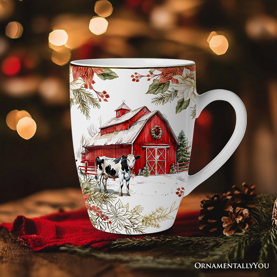 Fancy Farmhouse Holiday Set of 4 Ceramic Mugs | OrnamentallyYou