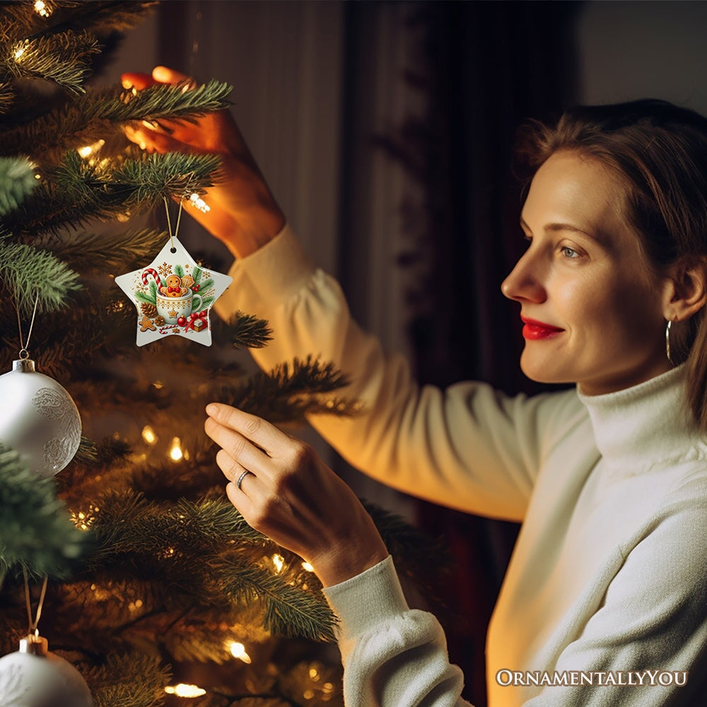 Cute Gingerbread Man in a Christmas Cup, Holiday Gift| OrnamentallyYou
