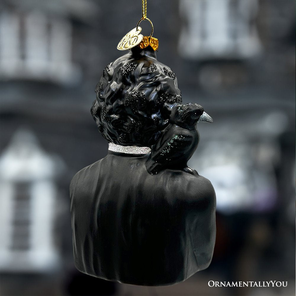 Edgar Allan Poe Glass Christmas Ornament | OrnamentallyYou