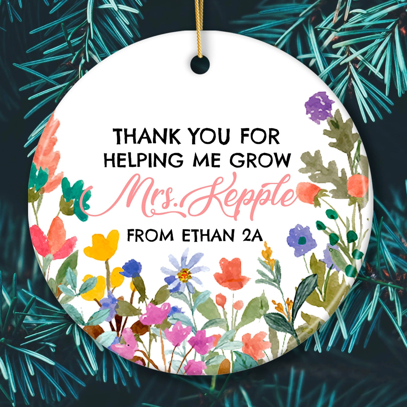 Customized Appreciation Gift School Teacher Ornament | OrnamentallyYou