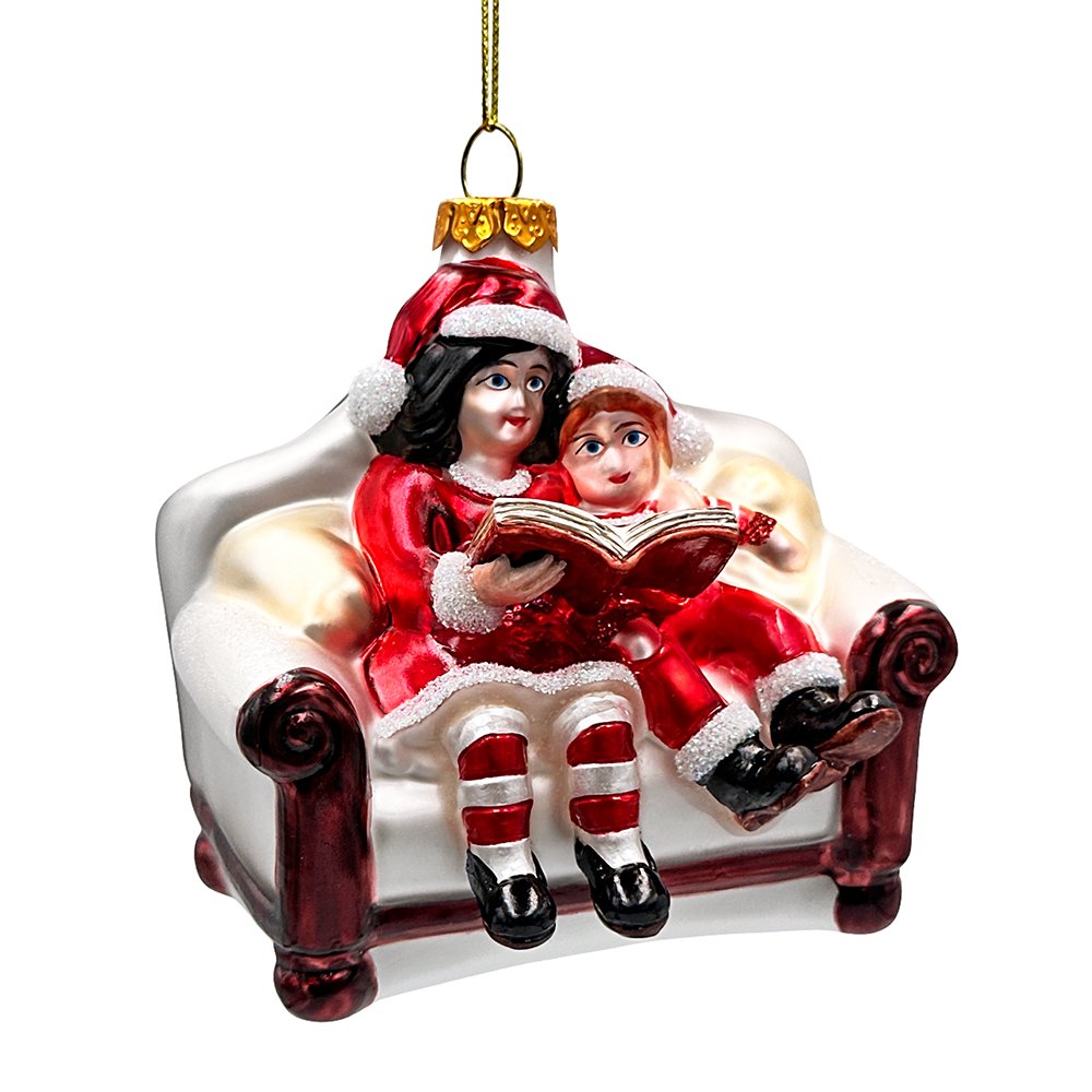 Charming Kids on the Couch Glass Christmas Ornament | OrnamentallyYou