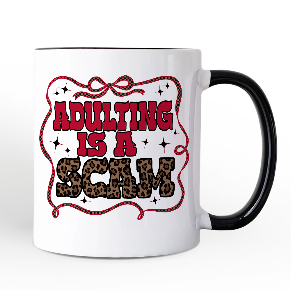 Adulting Is a Scam Humor Personalized Mug | OrnamentallyYou