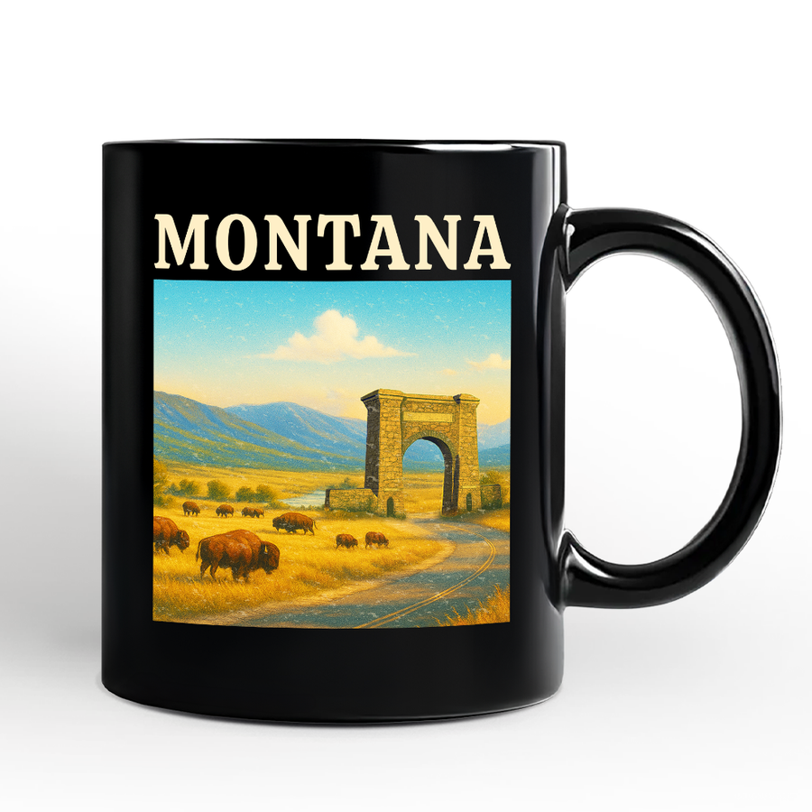 Rustic Montana State Landmark Personalized Mug | OrnamentallyYou