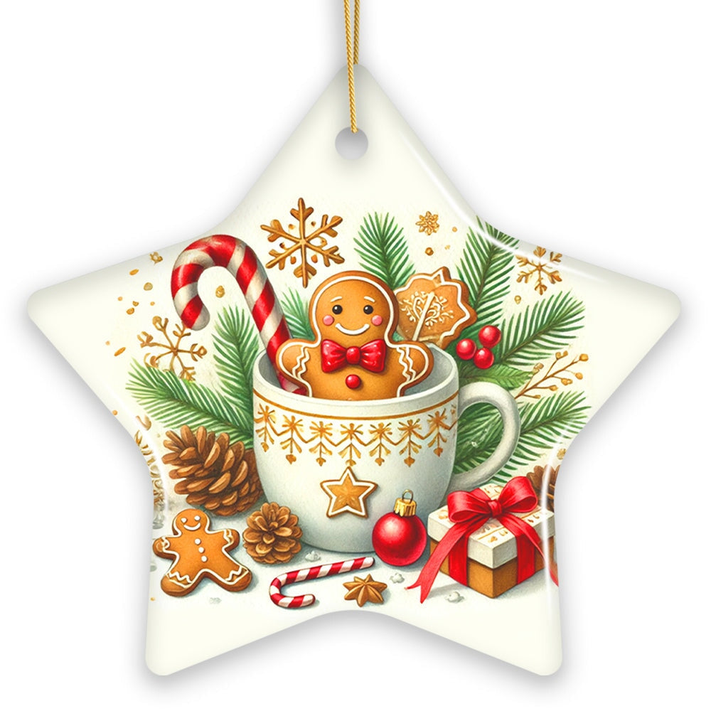Cute Gingerbread Man in a Christmas Cup, Holiday Gift| OrnamentallyYou