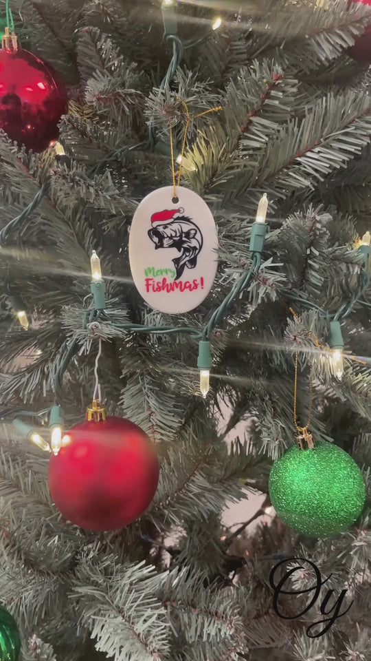 Merry Fishmas Fishing Christmas Ornament – OrnamentallyYou