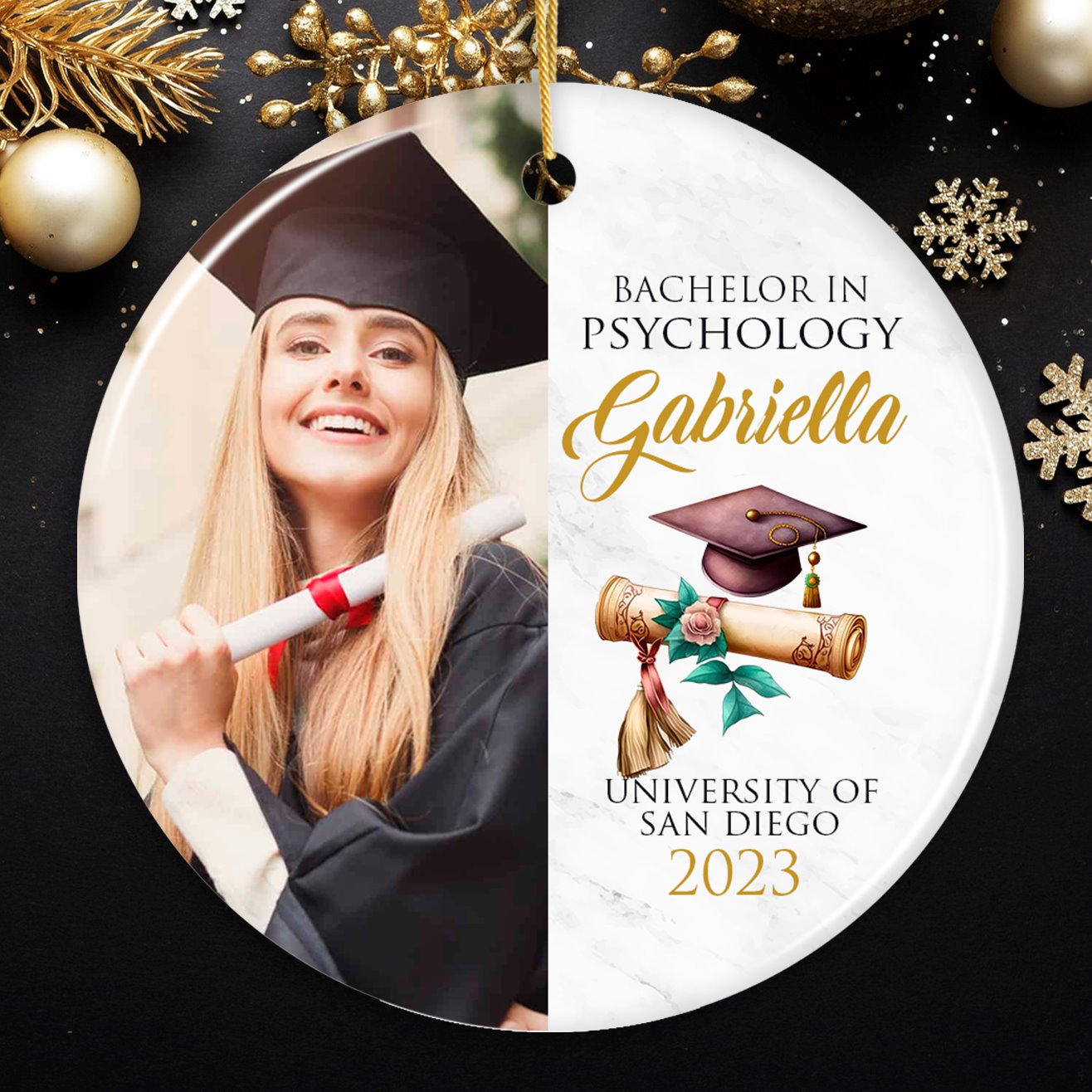 Graduate Christmas Ornament Custom Picture Upload | OrnamentallyYou